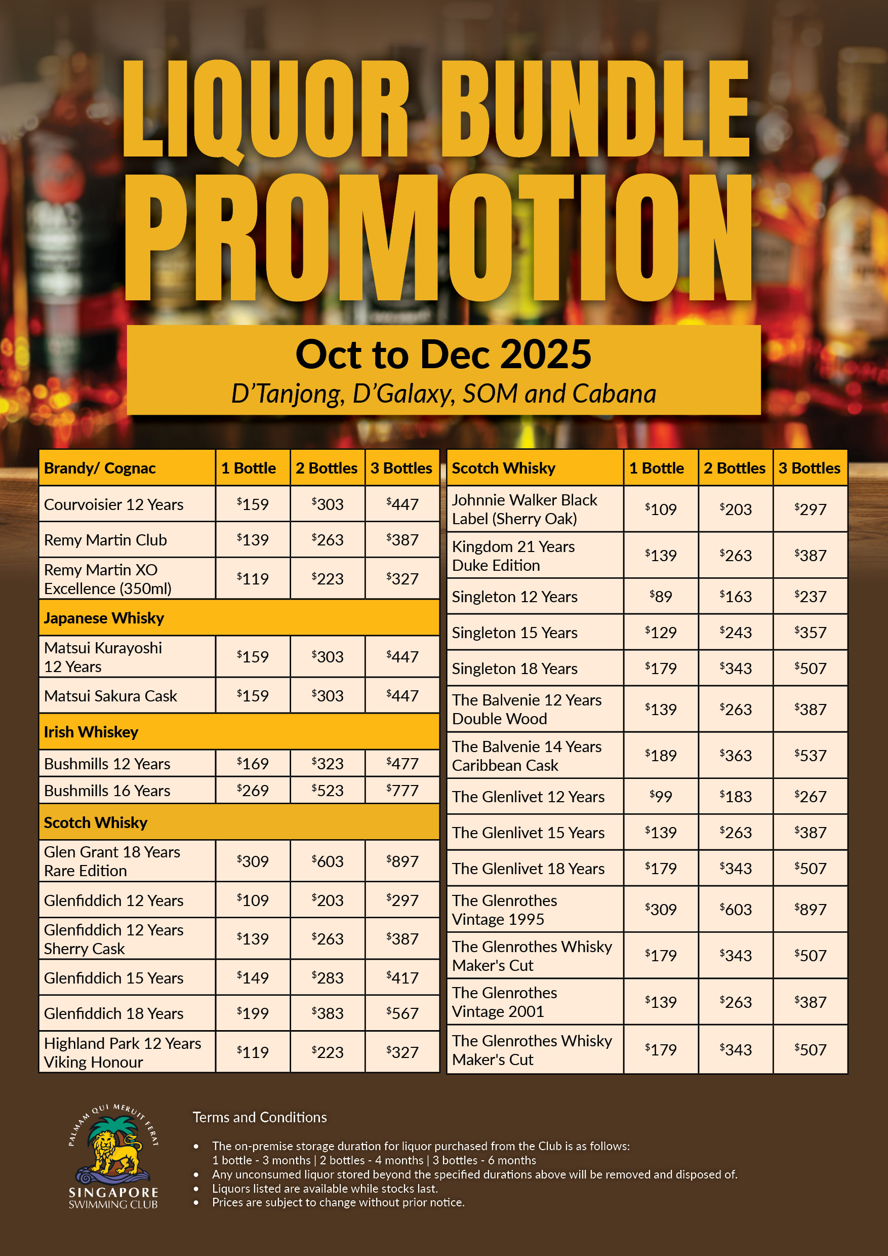 Liquor Bundle Promotion 2025 - Singapore Swimming Club